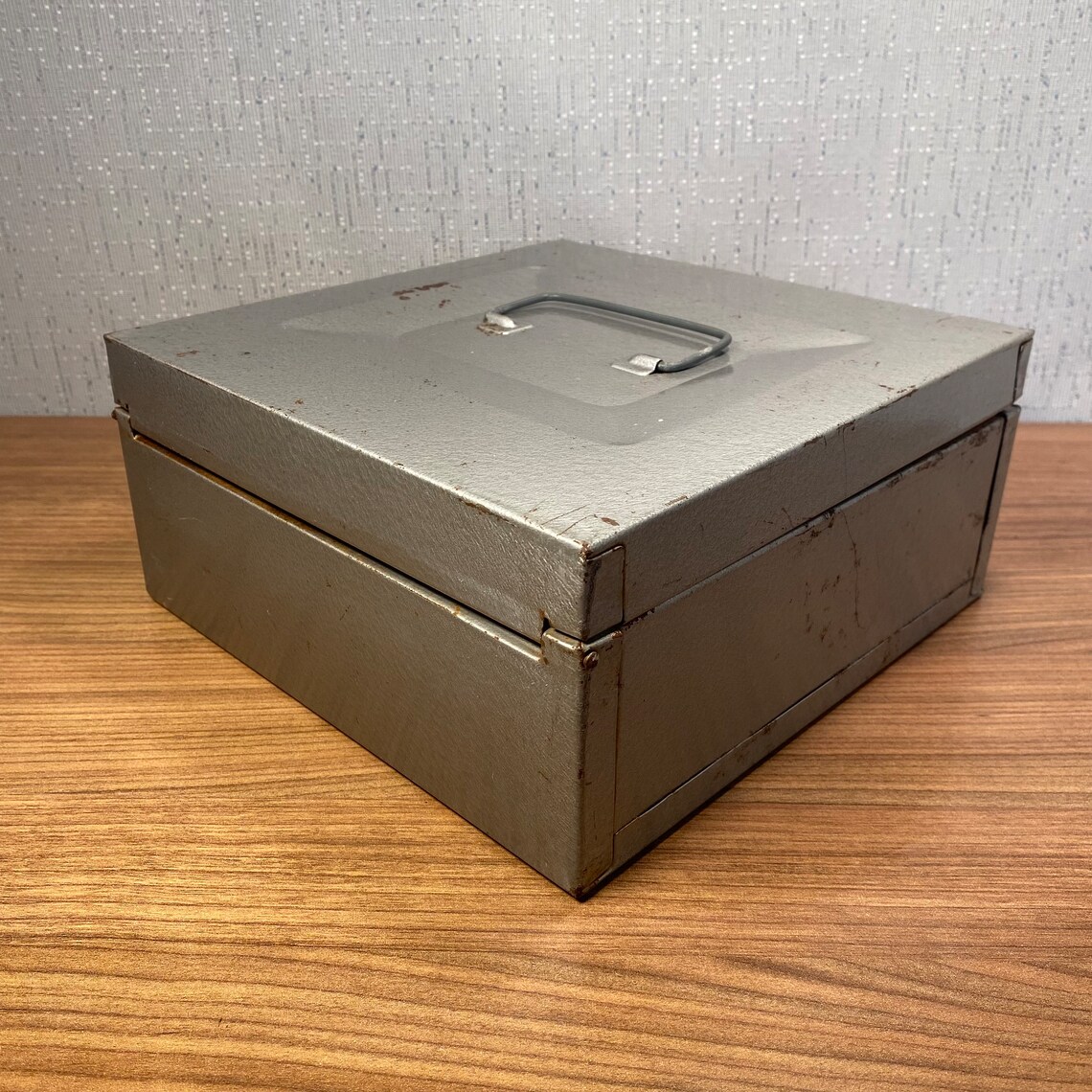 Vintage Industrial Versa Check File Gray Porta-file Metal File Box With ...