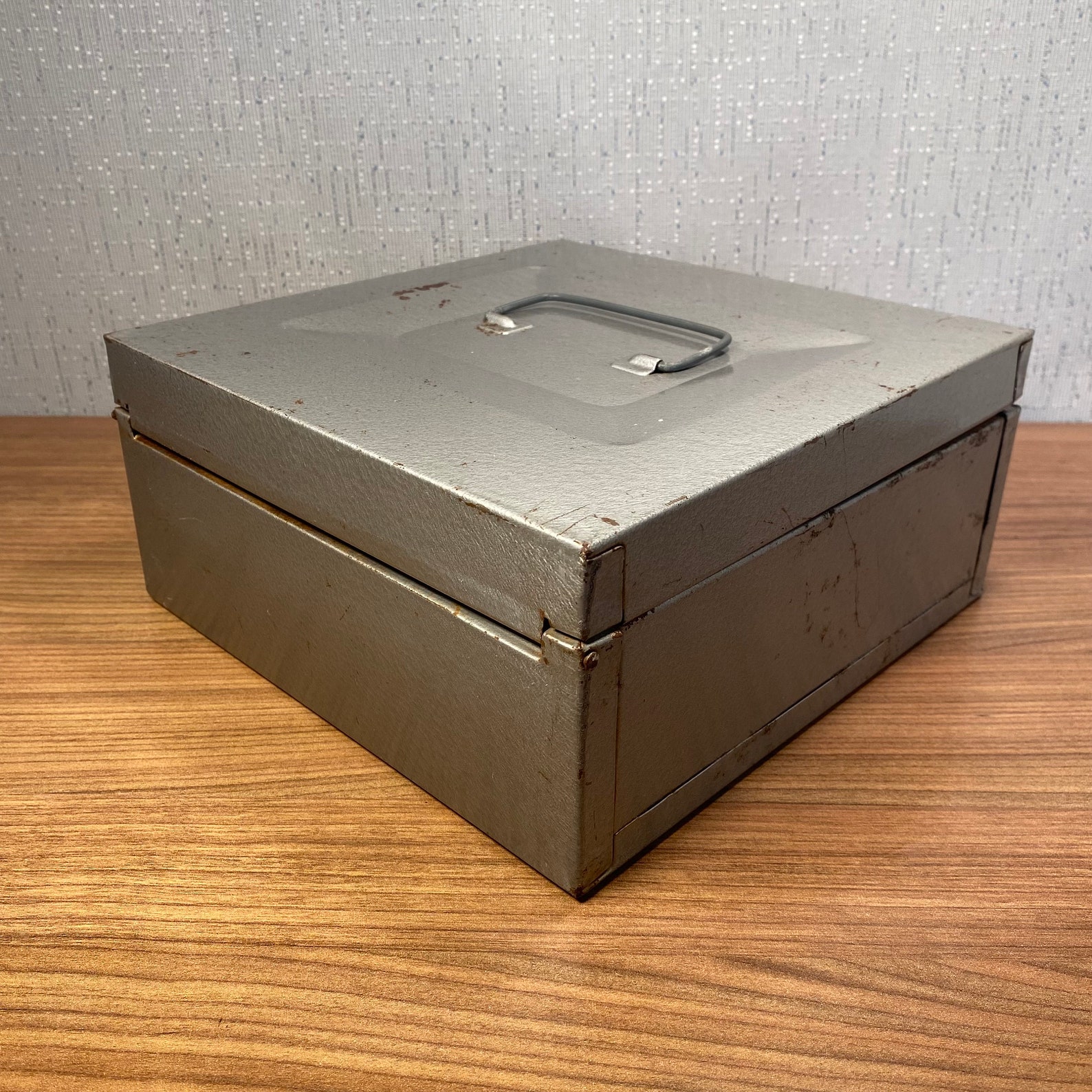Vintage Industrial Versa Check File Gray Porta-file Metal File Box With ...