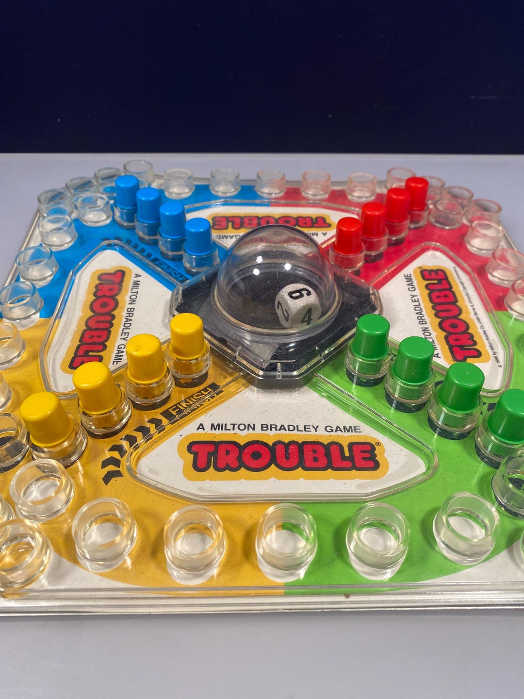 Vintage Pop O Matic Trouble 1986 Milton Bradley #4658 Board Game ...