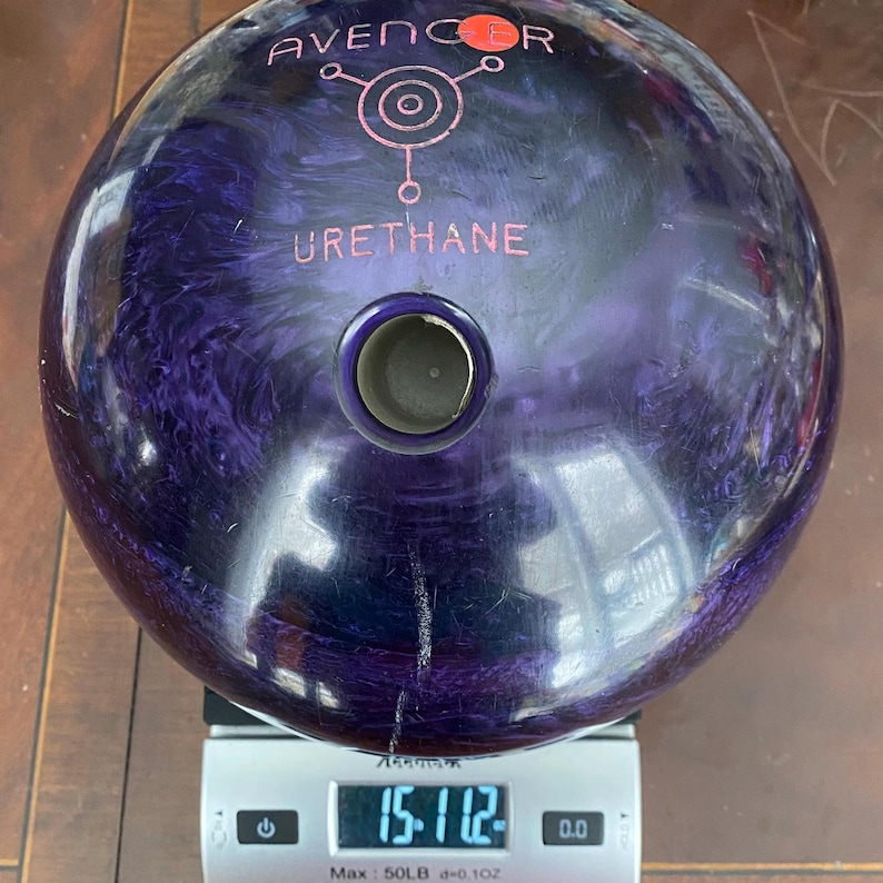 Vintage Ebonite Avenger Bowling Ball | Purple Cosmic Swirl, 15lb 12oz ...