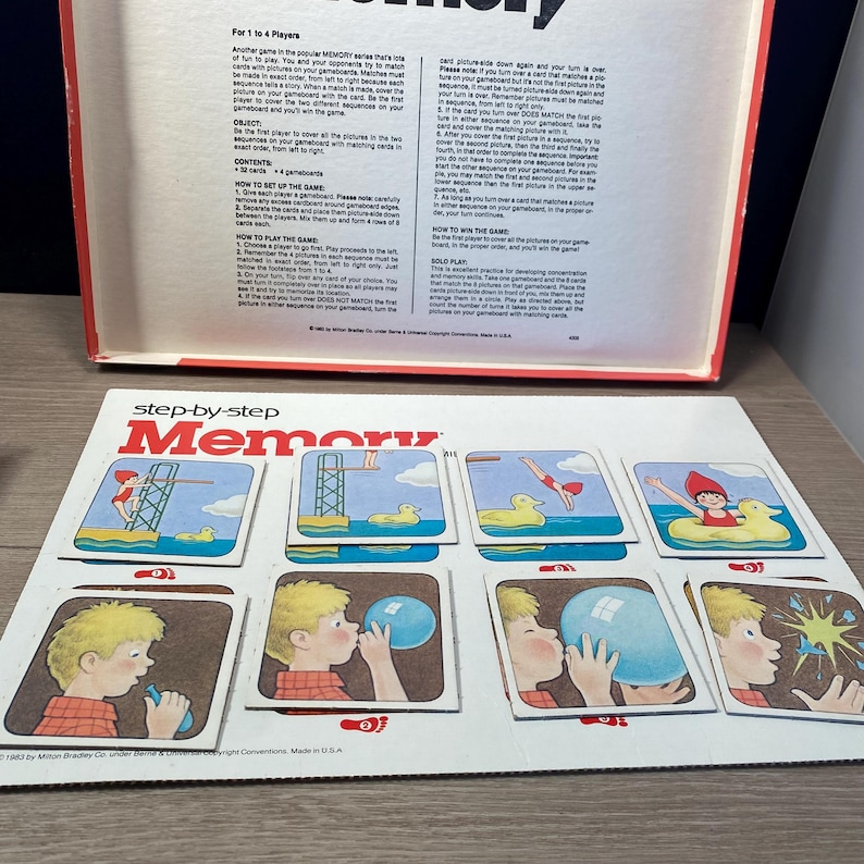 1983 Step-by-step Memory Game | Vintage Milton Bradley Sequencing - Etsy