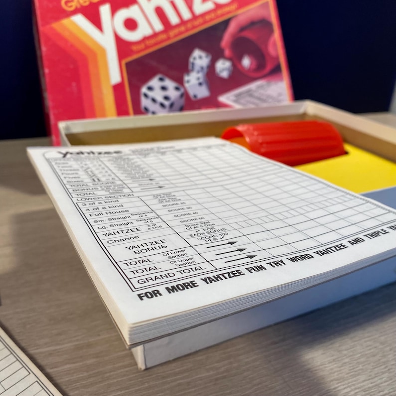 Vintage 1982 Yahtzee Game | Retro Family Game Night - Etsy Canada