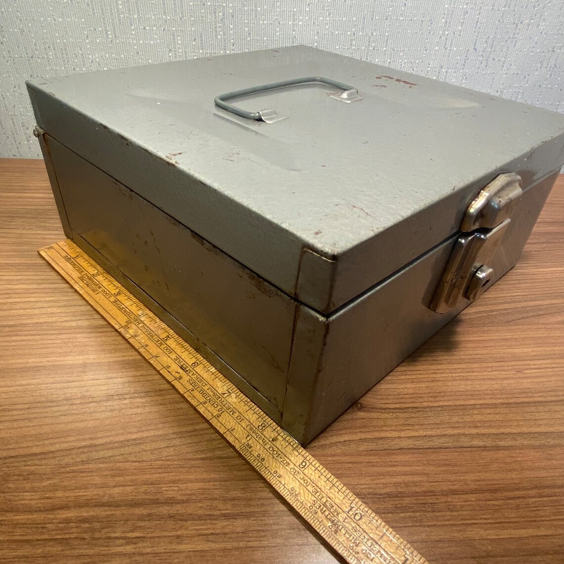 Vintage Industrial Versa Check File Gray Porta-file Metal File Box With ...