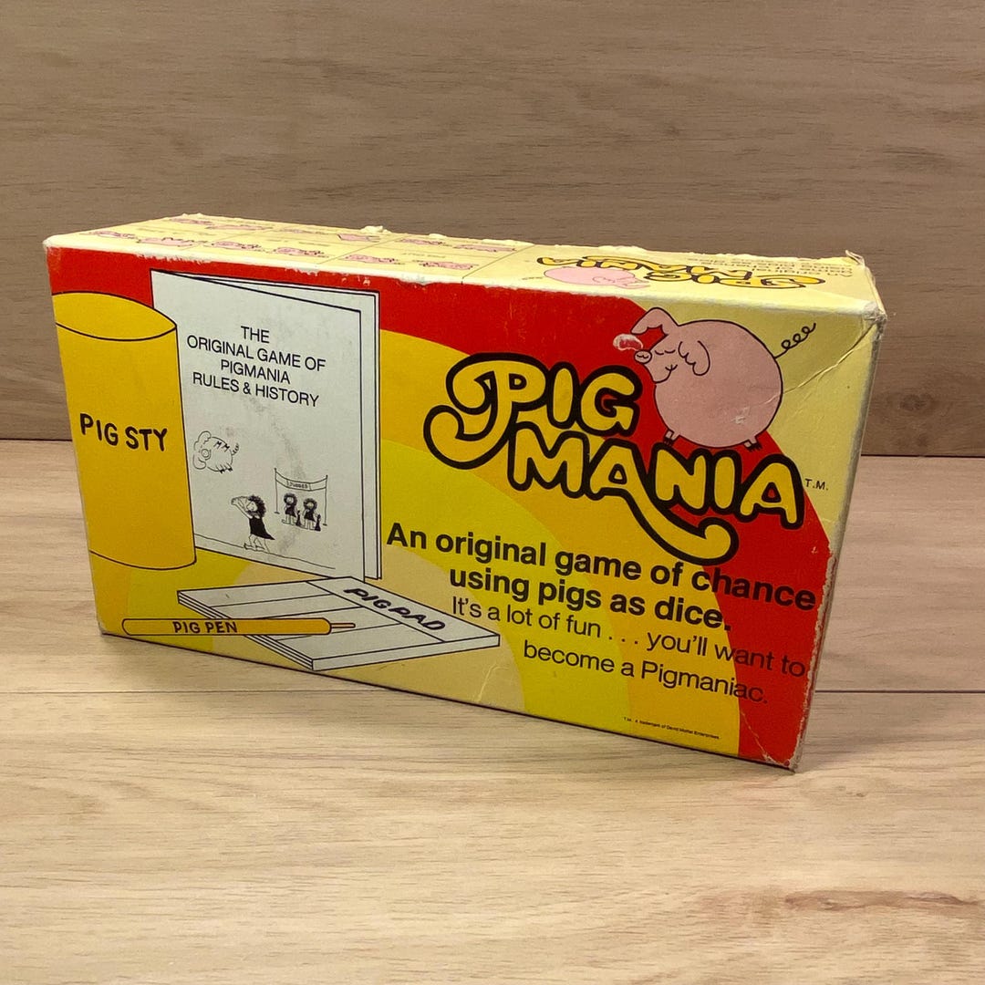 Vintage Pig Mania Dice Game 1977 Hilarious Family Fun Good Condition ...