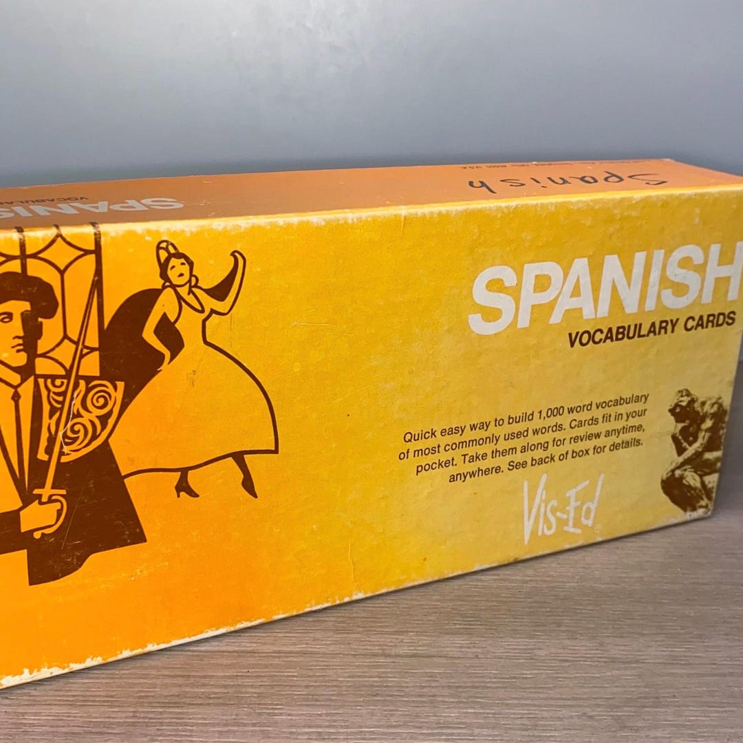 Vintage Spanish Vocabulary Cards Learning Spanish Vis-ed 1000 Card Box ...