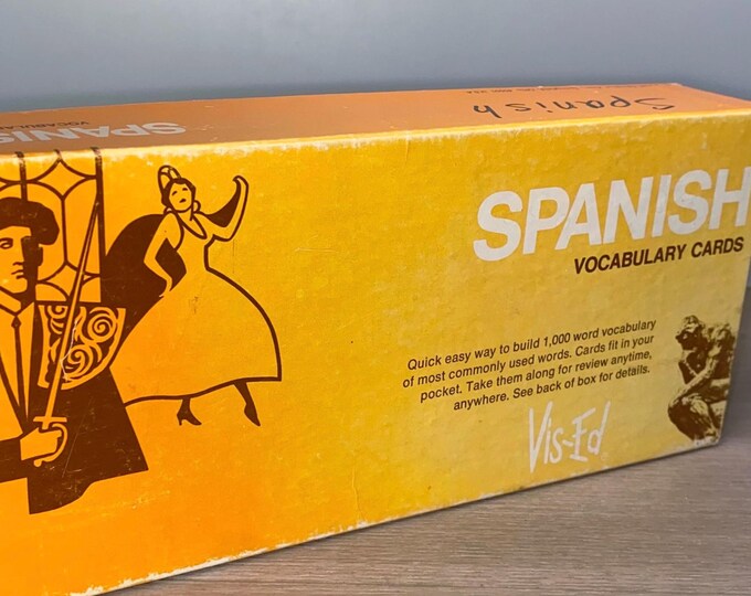 Vintage Spanish Vocabulary Cards Learning Spanish Vis-ed 1000 Card Box ...