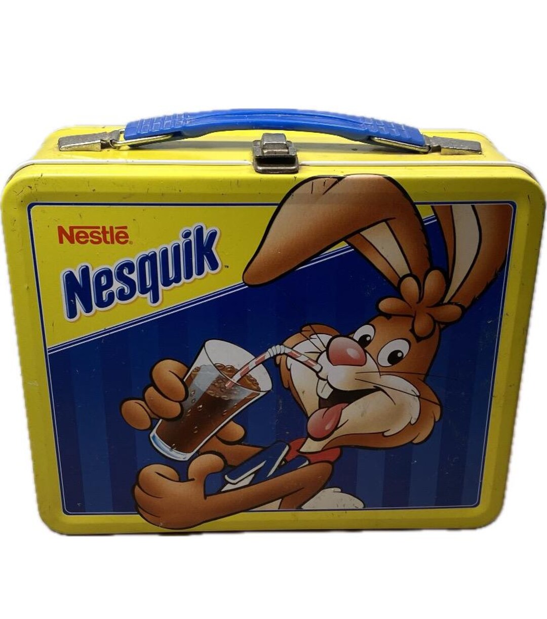 Nestles Nesquik Choc. Bunny Metal Lunch Box From Bosley Boxes Vintage ...