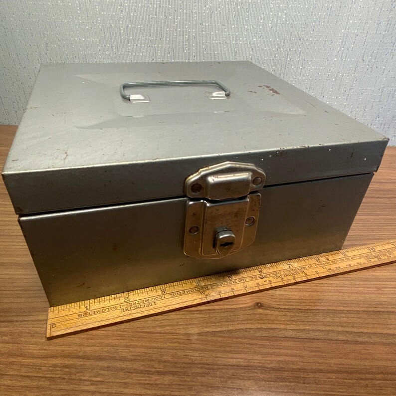 Vintage Industrial Versa Check File Gray Porta-file Metal File Box With ...