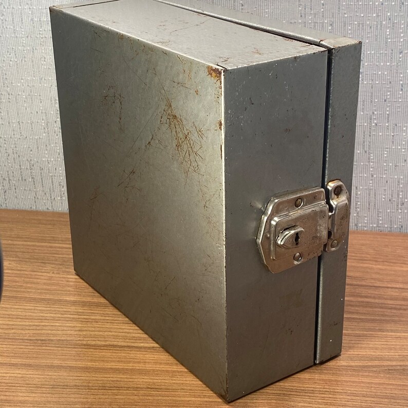 Vintage Industrial Versa Check File Gray Porta-file Metal File Box With ...