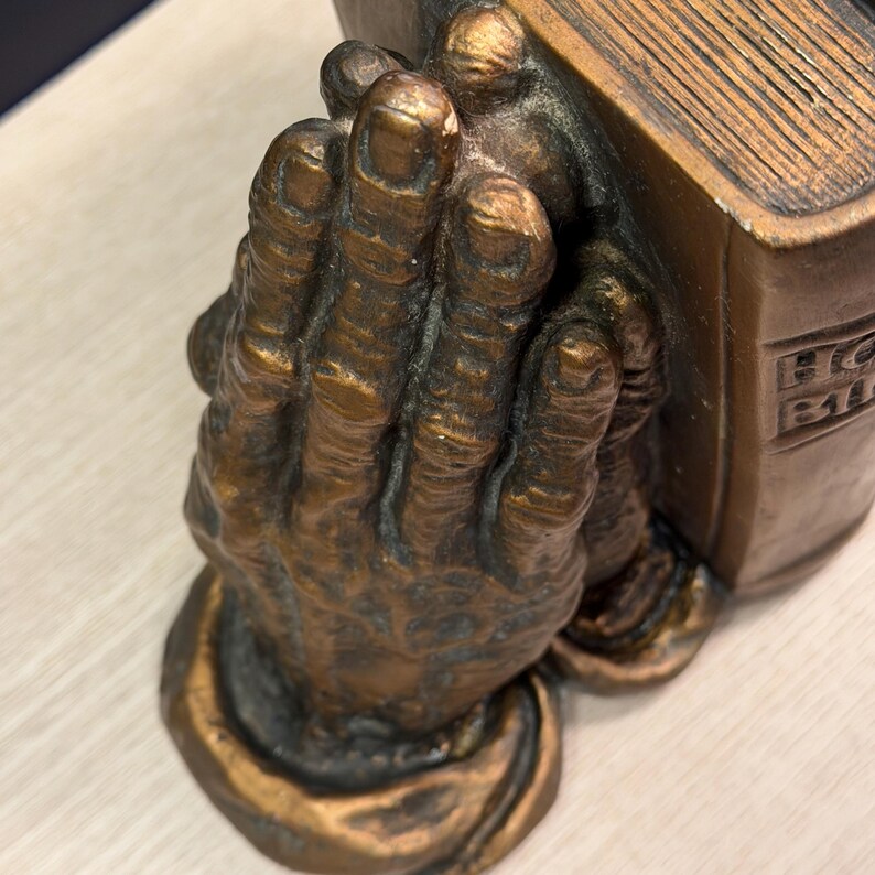 Vintage Praying Hands Bookends | 1962 Universal Statuary, Bronze Finish ...