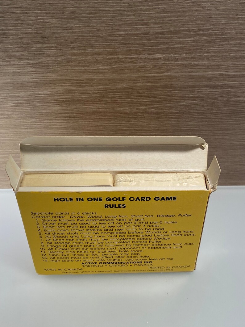 Vintage Hole in One Game. Hole in One Golf Card Game Active ...