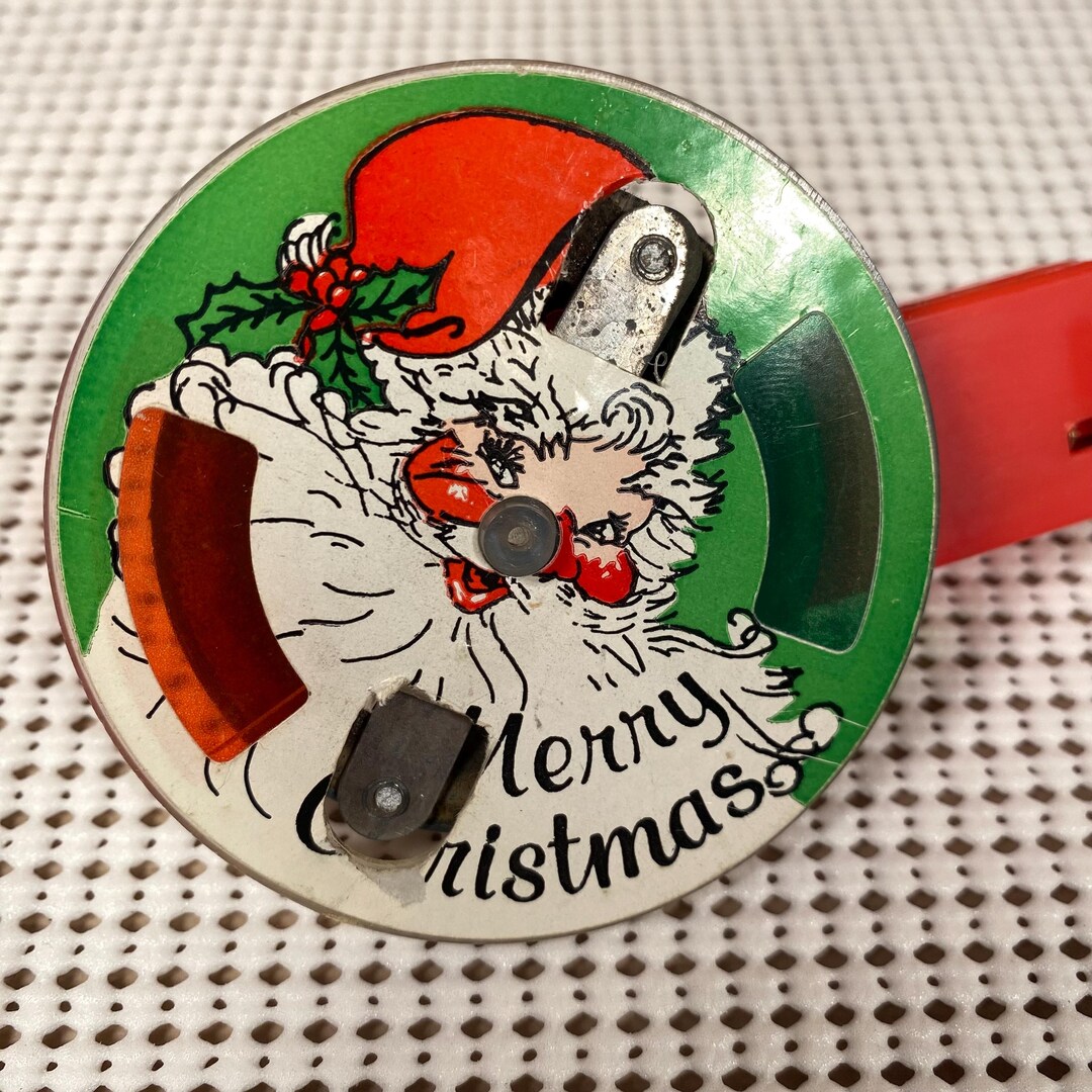 Vintage Novelty Item, Push Spinner Wheel Sparking Santa Claus Christmas ...