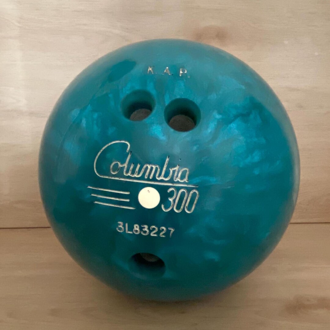 Vintage Columbia 300 Bowling Ball, 12lb 8oz, Blue-green Swirl Retro ...