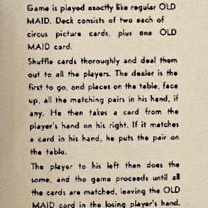 Vintage Old Maid Card Game Rare Original Jumbo Card Game Old Maid at ...