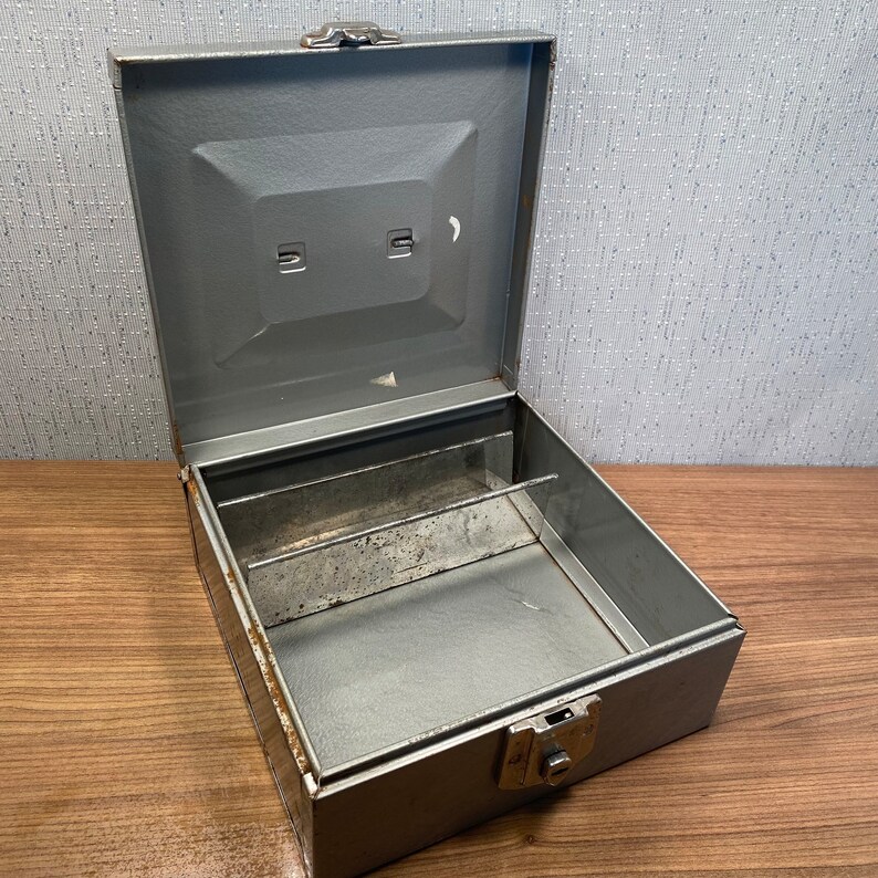 Vintage Industrial Versa Check File Gray Porta-file Metal File Box With ...