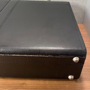 Vintage Black Leather Briefcase With Combo Lock Large Storage Snap Lock ...