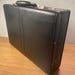Vintage Black Leather Briefcase With Combo Lock Large Storage Snap Lock ...