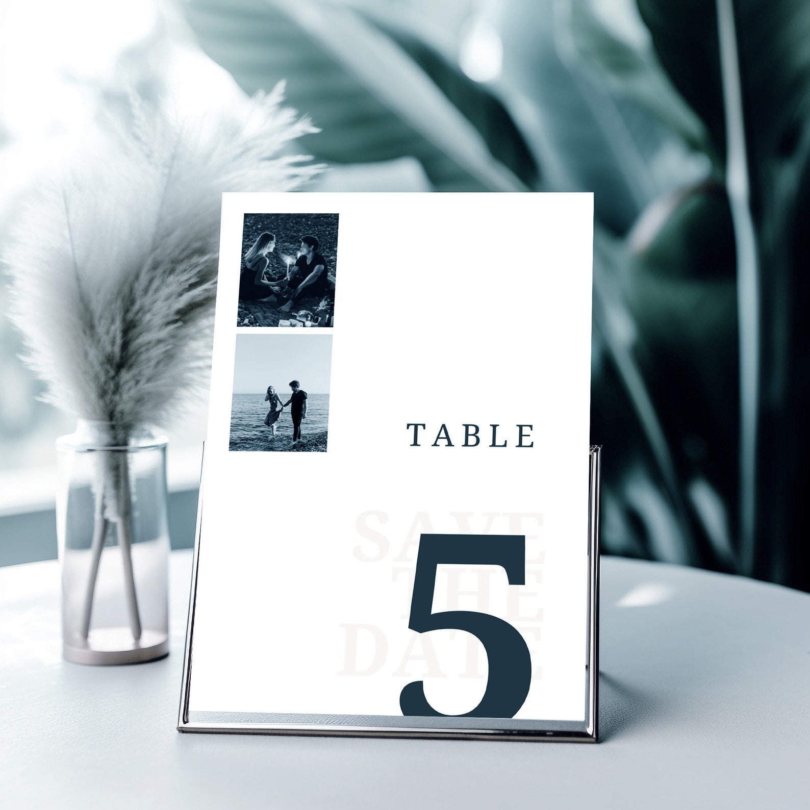 Vertical Table Numbers Template, Wedding Table Card Template, Photo ...