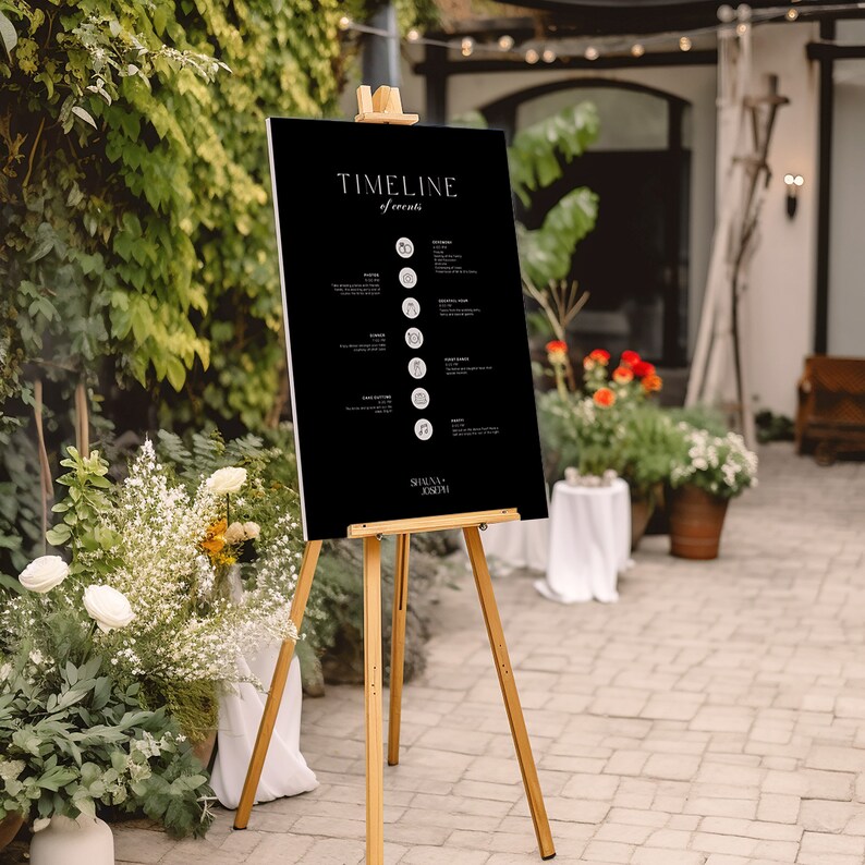 Modern Wedding Timeline Sign Template, Wedding Order of Events ...