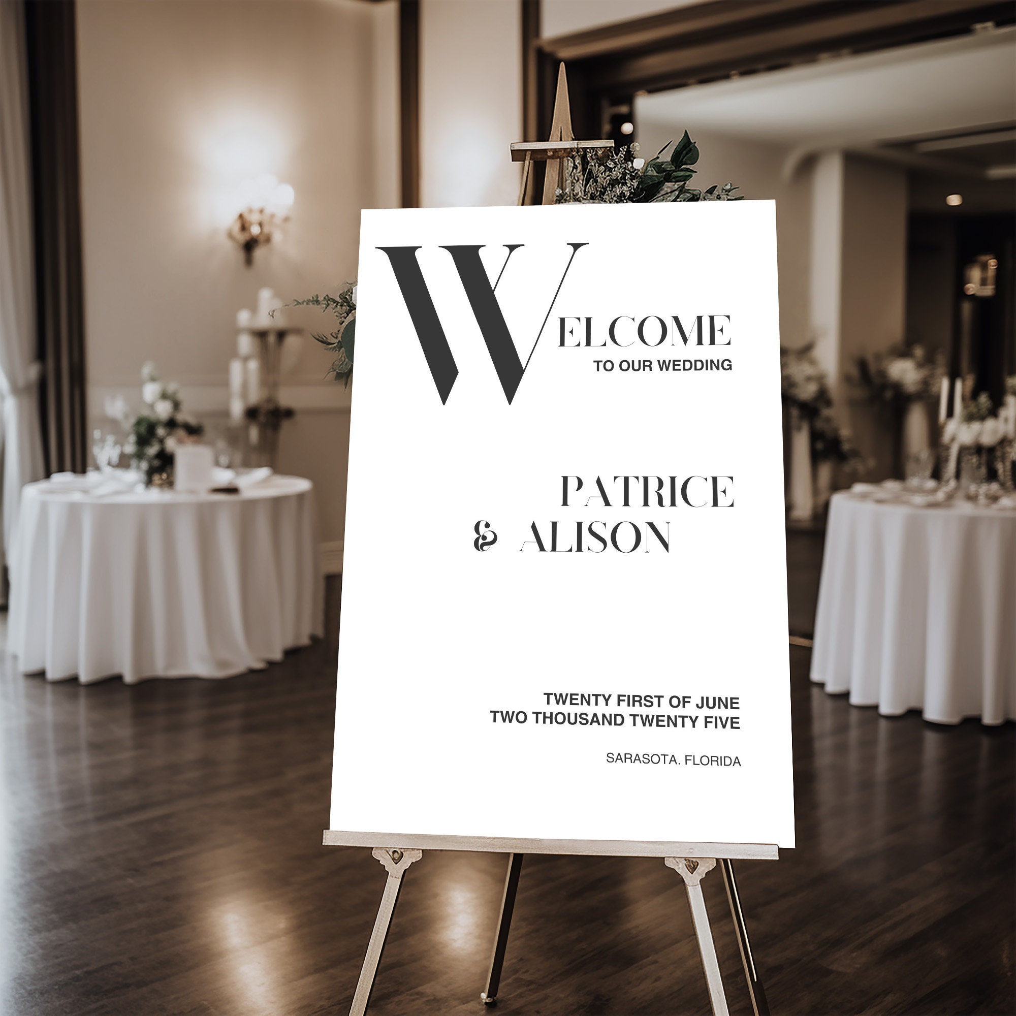 Modern Wedding Welcome Sign Template, Minimalist Elegant Welcome Sign ...