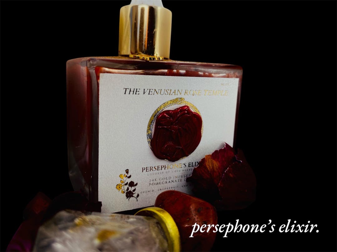 Persephone’s Elixir: Luxury 24k Gold Infused Pomegranate Oil, With Rose ...
