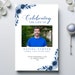 Blue Funeral Program Template Editable Memorial Program - Etsy