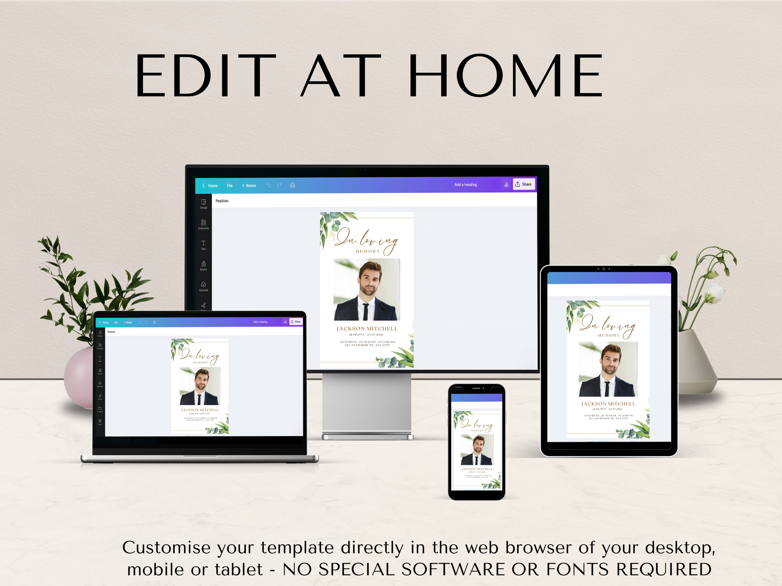 Editable Funeral Program Template Instant Download Obituary Template ...