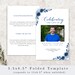 Blue Funeral Program Template Editable Memorial Program Minimal ...