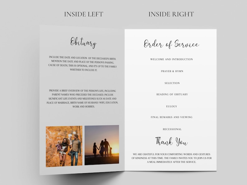 Funeral Program Template Lilies Editable Memorial Program Downloadable ...