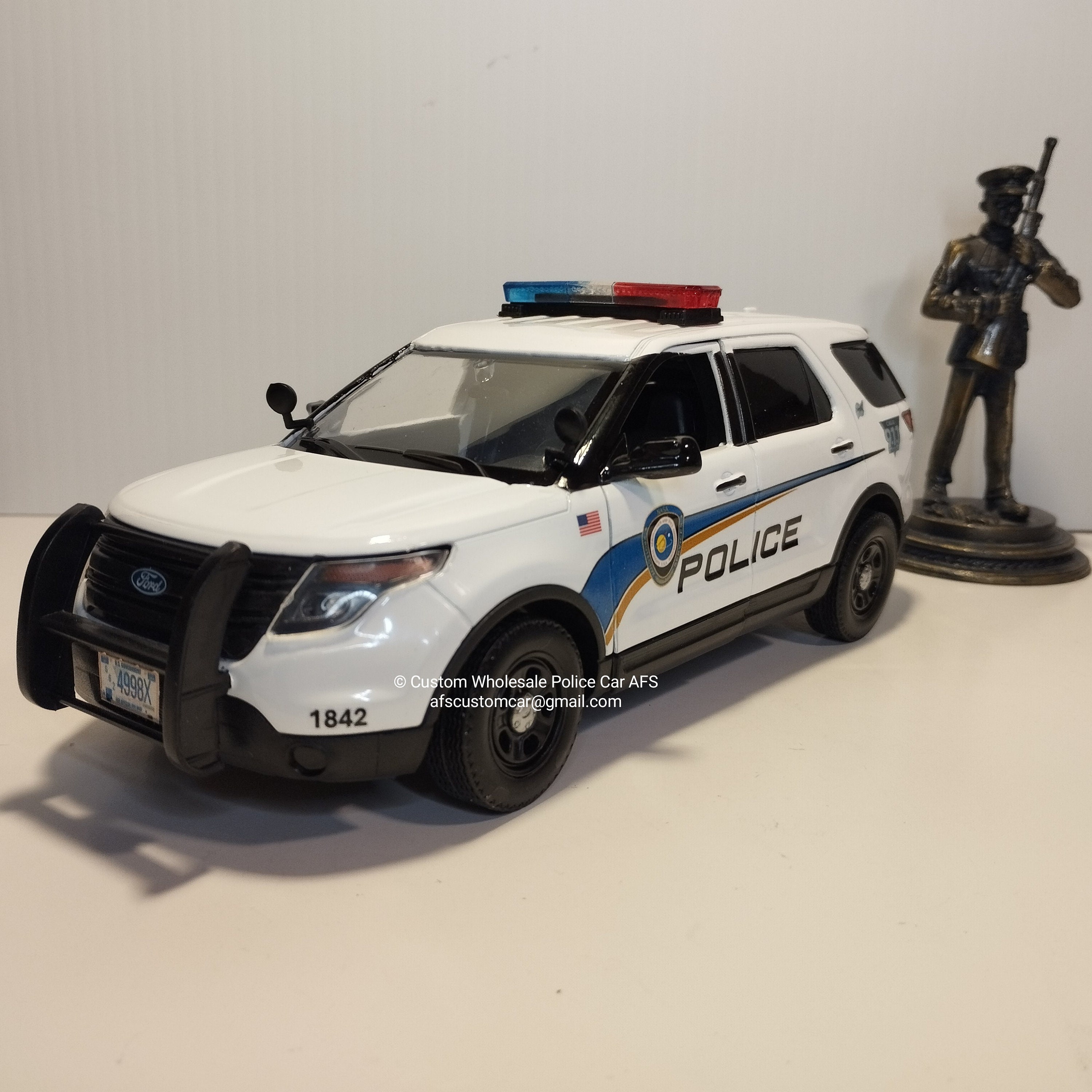 1:24 NASA Police Car 2015 Ford With Flashing Red and Blue Light Bar and ...