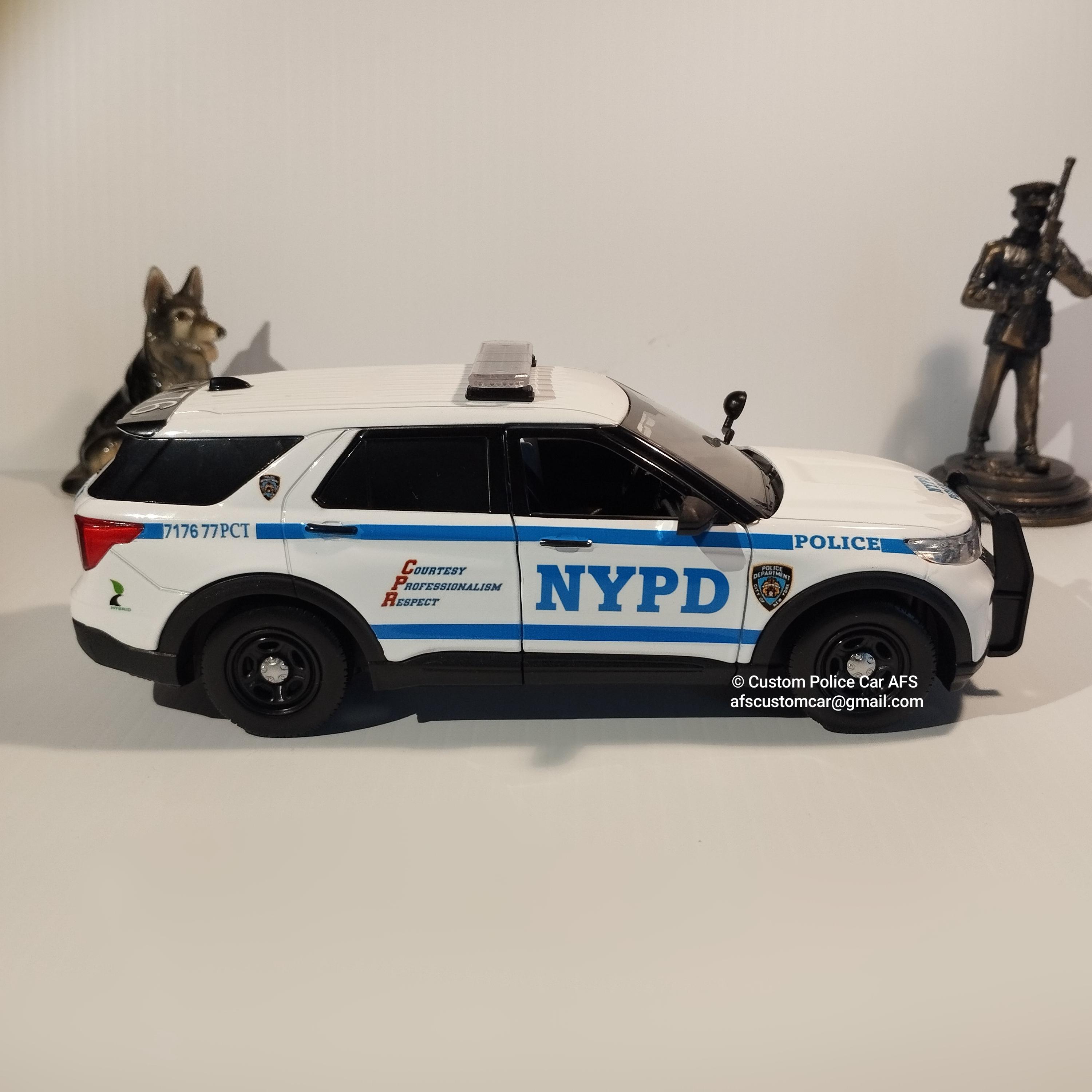 NYPD Police Car Ford Explorer Diecast Model Car 1:24/ Custom Police Car ...