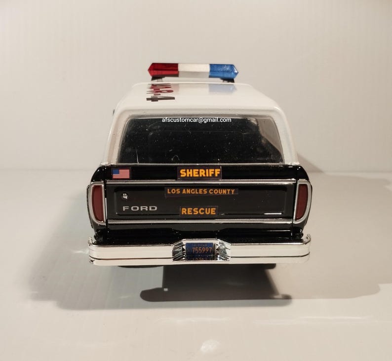LASD Rescue Paramedic Sheriff 1978 Ford Bronco Diecast Model Car 1:24 ...