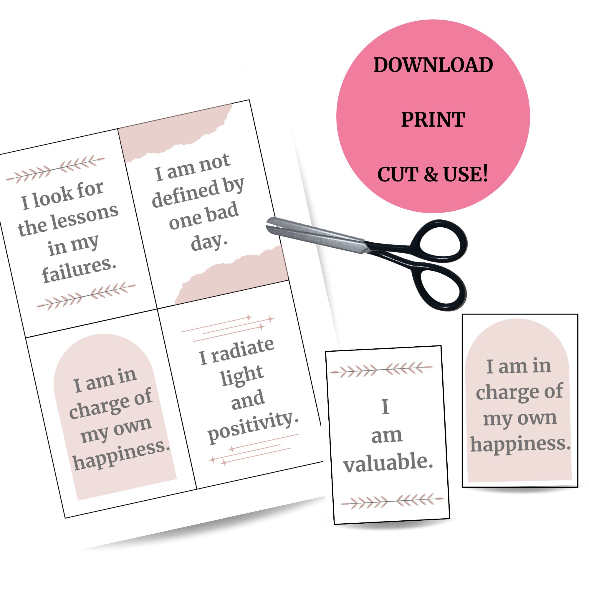 80 Printable Daily Affirmation Cards | Digital Positive Quotes ...
