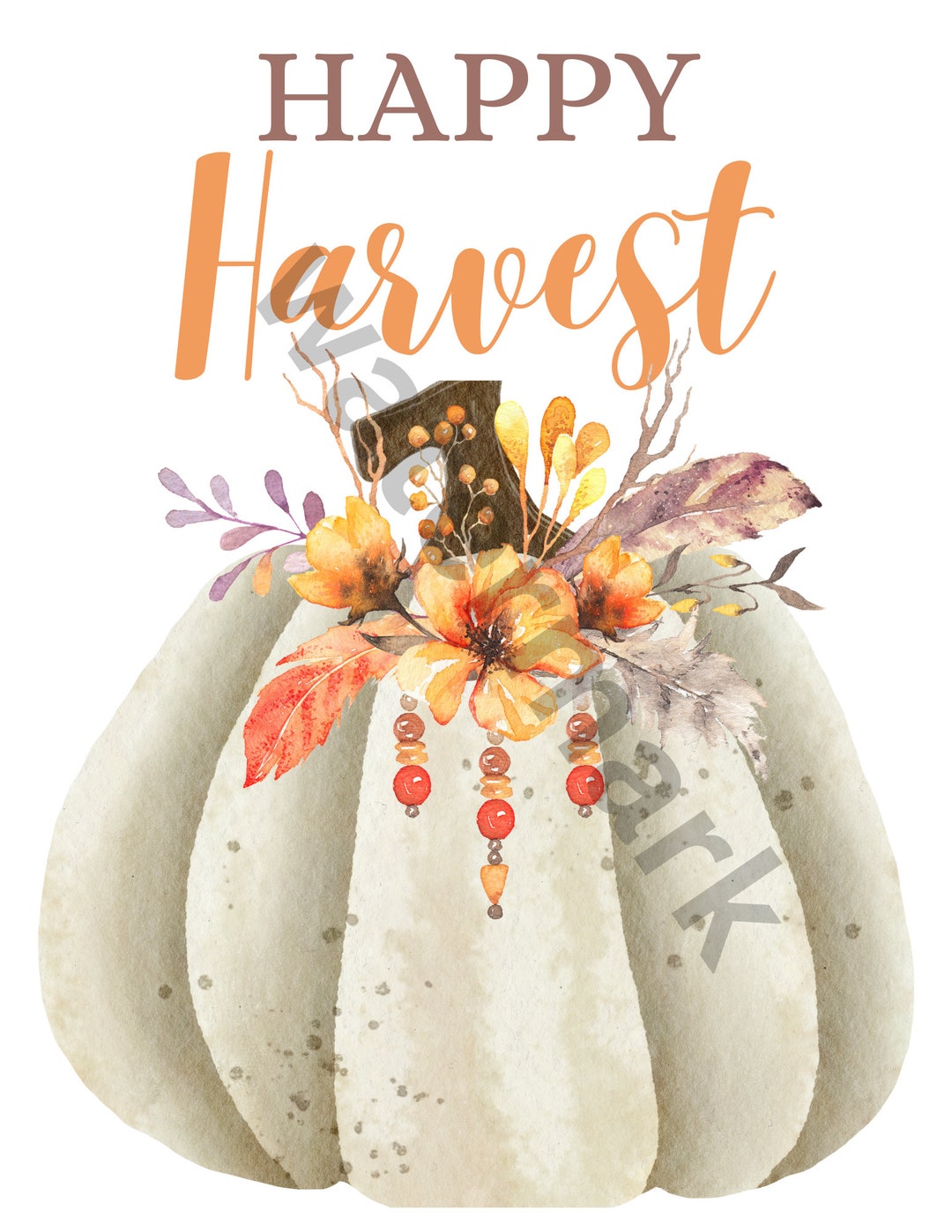 Fall Printable Happy Harvest Instant Download 8.5x11 - Etsy
