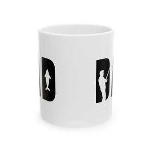 DAD, Fishing, Fathers Day, Fishing Rod, Hook, Angler, Gift, Ceramic Mug ...