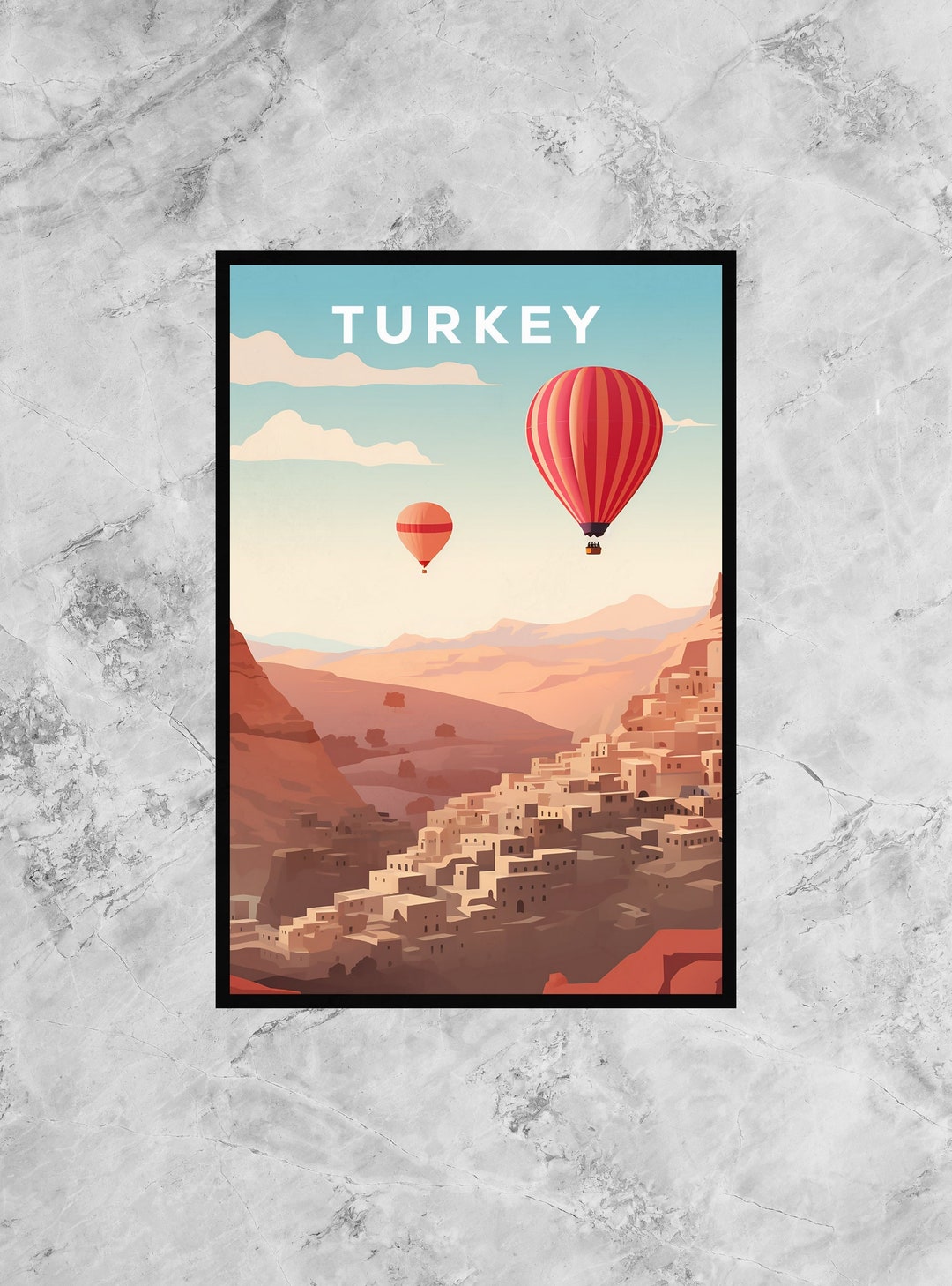 Turkey Poster, Travel Print, Wall Art, Retro Travel Poster, Vintage ...