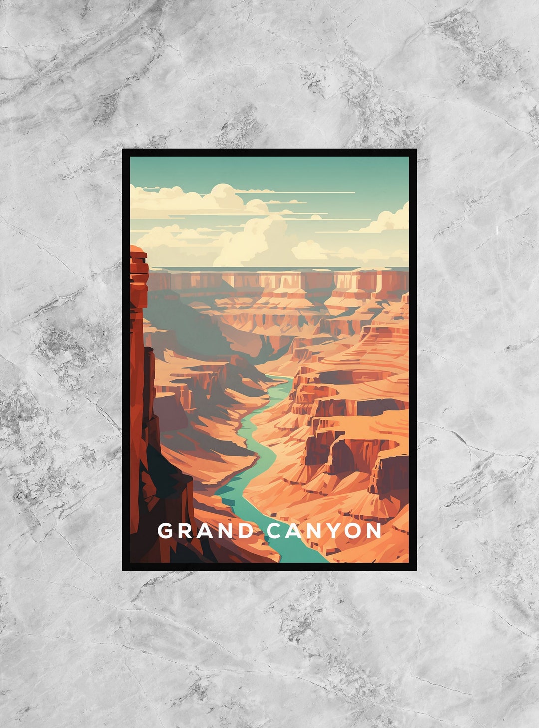 Grand Canyon Travel Poster Art Print, USA, Wall Art, Retro ,multiple ...