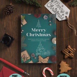 Merry Christmas Wishes, Christmas Letter, A4 , 5x7 , Merry Christmas ...