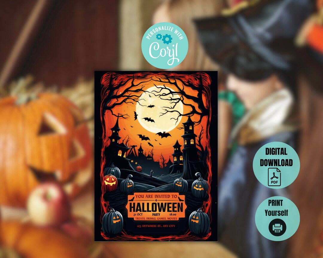 Editable Halloween Costume Party Invitation (digital Download) - Etsy