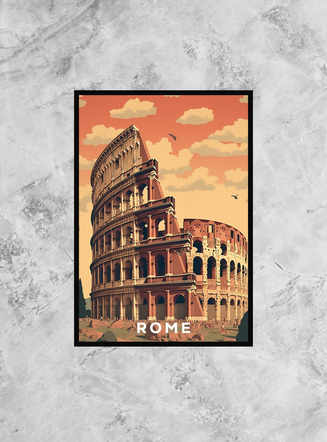 Rome Poster Roman Empire Colosseum Italy, Travel Poster, Wall Art ...