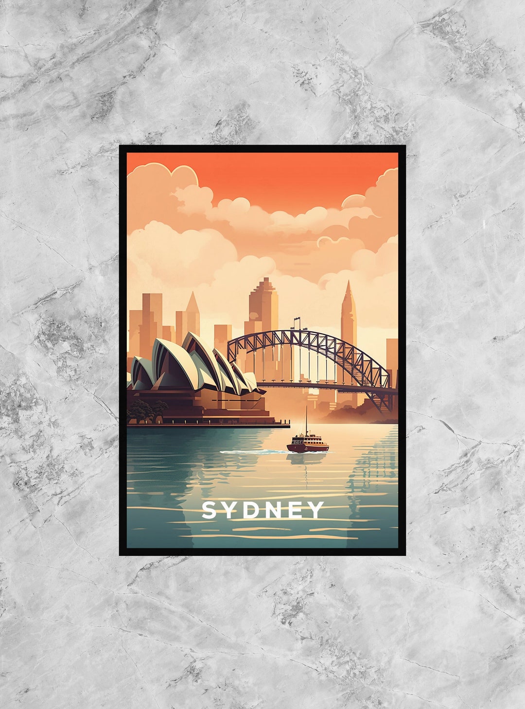 Sydney Retro Travel Poster Wall Art Print Vintage Australia Multiple ...