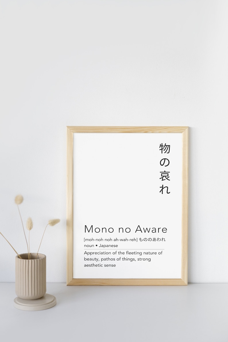 Mono No Aware Definition Print | Japanese Print | Fleeting Beauty ...