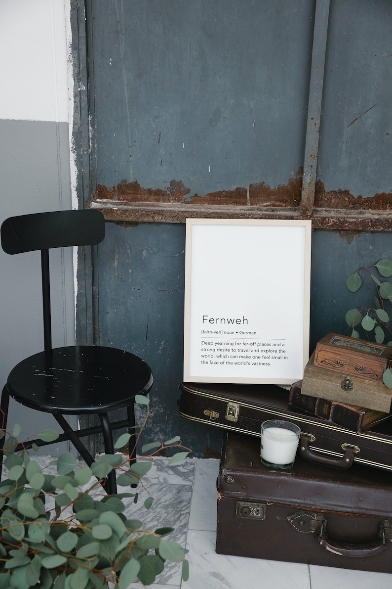 Fernweh Definition Print | German Print | Wanderlust Definition Poster ...