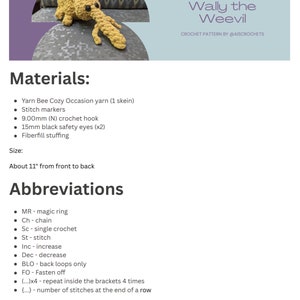 Wally the Weevil Crochet Pattern - Etsy