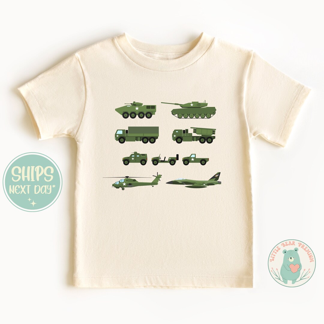 Military Vehicles Kids Shirt,unique Military Gift, Boys Vehicle Shirt ...