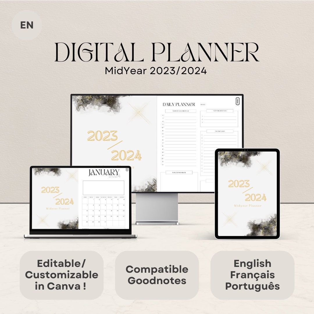 Digital Planner 2023-2024 / Planificateur Numérique / Daily, Monthly ...