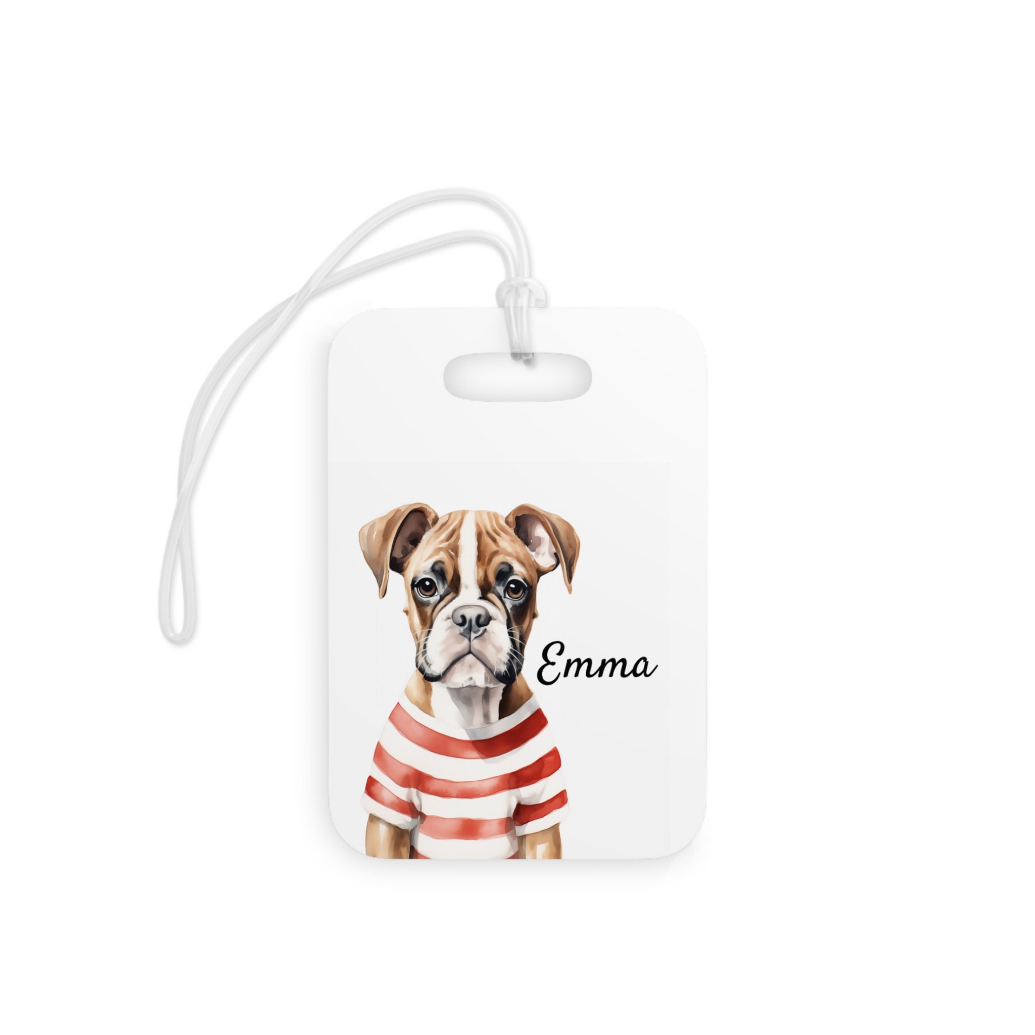 Personalized Luggage Tag, Boxer Art, Kid ID Tag, Kid School Bag Tag ...