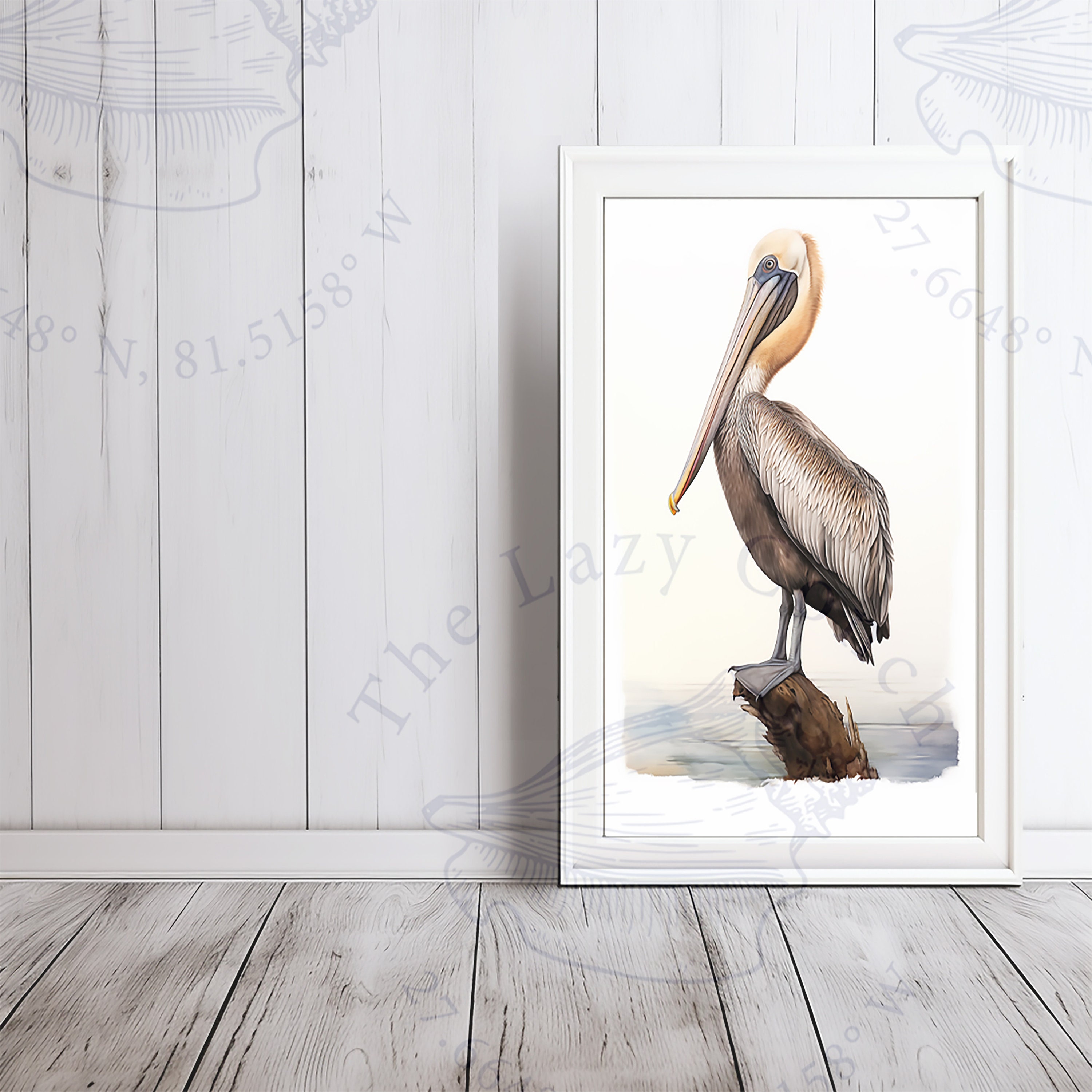 Set of 2 Pelican Prints, Digital Download, Over 15 Sizes, Coastal Wall ...
