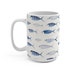 Fun Fish Mug 15oz, Ceramic Coastal Mug, Coastal Gift, Minimalist Fish ...