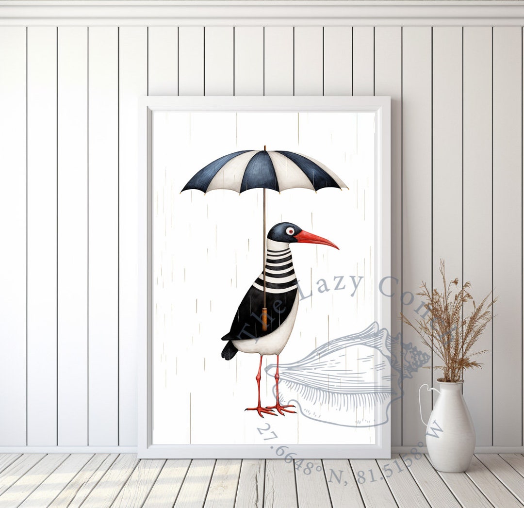 Pukeko Art Print, Whimsical Pukeko Print of Coastal Bird, Kids Room ...